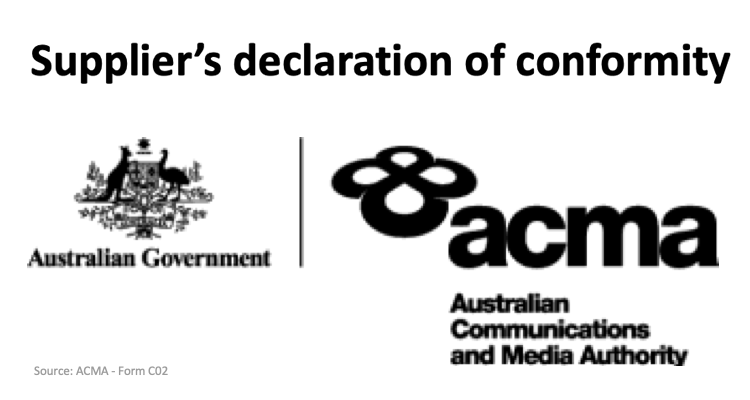 Australia Supplier's Declaration of Conformity (SDoC) & Regulatory Compliance Mark (RCM)